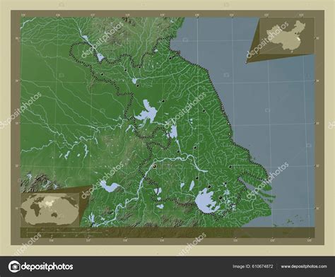 Jiangsu Province China Elevation Map Colored Wiki Style Lakes Rivers