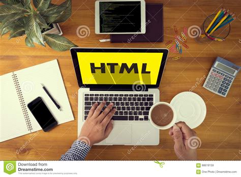 Learn Html Web Development And Web Design Trendy Long Shadow Stock