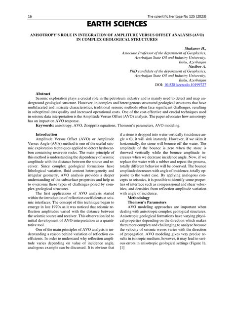 Pdf Earth Sciences Anisotropys Role In Integration Of Amplitude