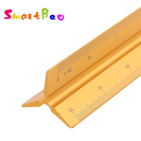 30cm Golden Scale Ruler Engineers Drafting Triangular Architect Scale