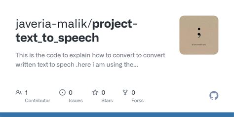 Github Javeria Malik Project Text To Speech This Is The Code To