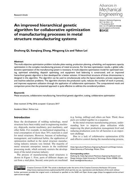 Pdf An Improved Hierarchical Genetic Algorithm For Collaborative