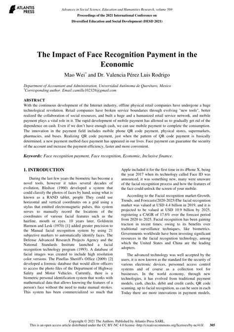 Pdf The Impact Of Face Recognition Payment In The Economic