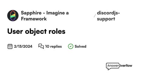 User Object Roles Sapphire Imagine A Framework