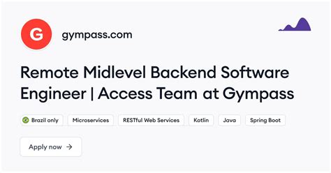 Himalayas On Linkedin Remote Midlevel Backend Software Engineer Access Team Job At Gympass