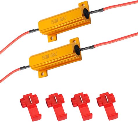 Amazon Fogfar 2 PCS 50W 6 Ohm Aluminum Case Resistor Auto Lamp