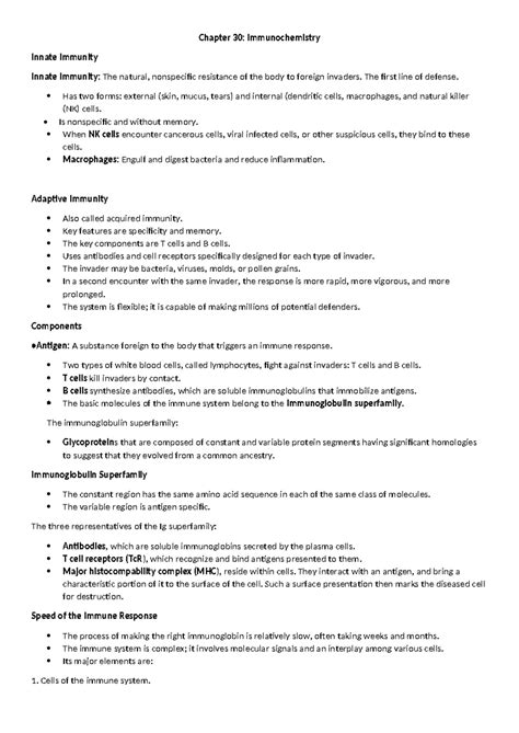 Immunochem Immunology Chapter 30 Immunochemistry Innate Immunity