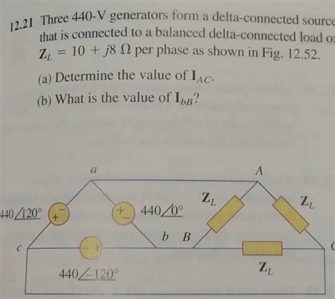 solved 12 21 three 440 v generators form a delta connected