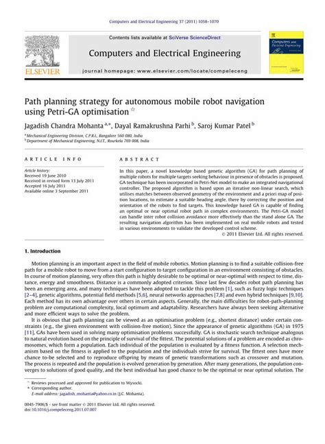 Pdf Path Planning Strategy For Autonomous Mobile Robot Navigation