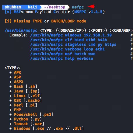 MSFPC Create Payload For Android Windows And More Secnhack