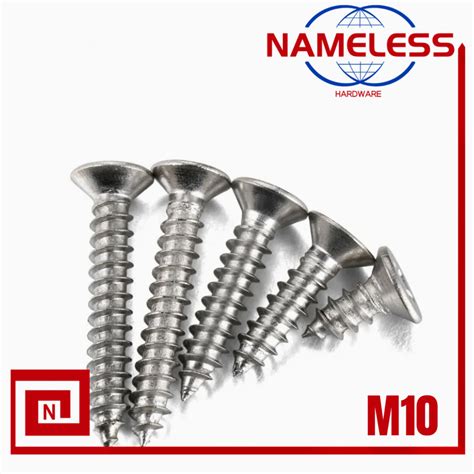 50pcs Stainless 304 Steel Flat Head Screw Metalscrew Flathead Size M10 Shopee Malaysia
