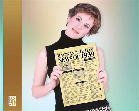 The Year You Were Born 1939 Celebration News Poster Back In The Day