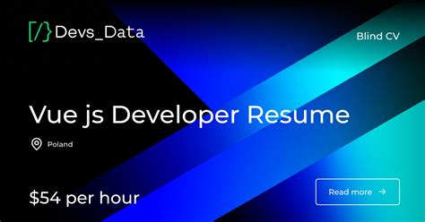 vue js developer resume sample devsdata