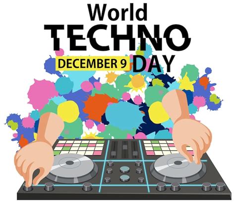 Free Vector World Techno Day Text Banner Design