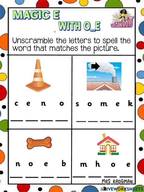 Magic E O E Free Interactive Worksheets 1070585