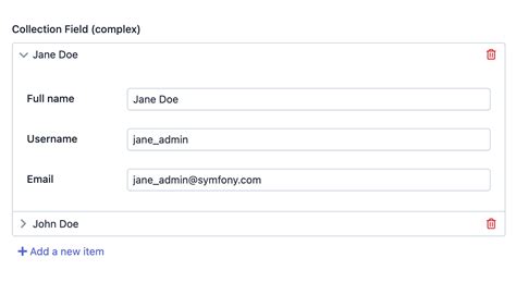 EasyAdmin Collection Field EasyAdminBundle Documentation