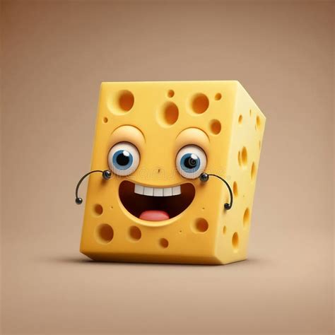 Cartoon Cheese Character Generative Ai Stock Illustration