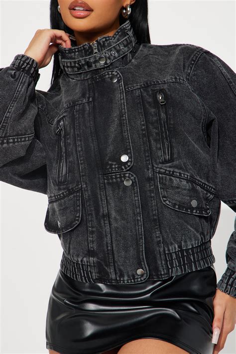 Writing On The Wall Denim Moto Jacket Acid Wash Black Fashion Nova