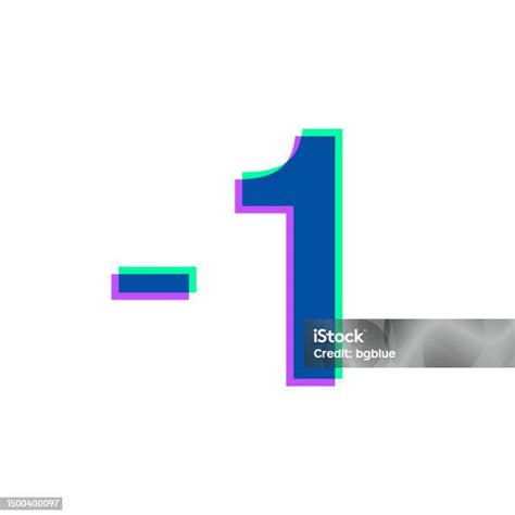 1 마이너스 1 흰색 배경에 두 가지 색상이 오버레이된 아이콘 1에 대한 스톡 벡터 아트 및 기타 이미지 1 3차원 형태 감소 Istock