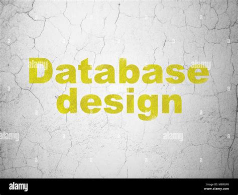 Software Concept Database Design On Wall Background Stock Photo Alamy