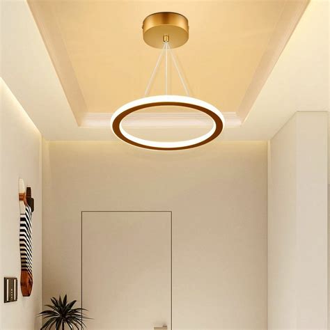 Letgospt Deckenleuchte 16w Moderne Led Deckenlampe Goldfarben Rund