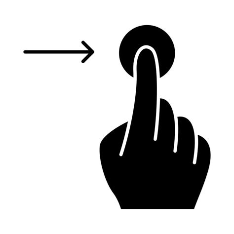 Horizontal Scroll Right Gesture Glyph Icon Touchscreen Gesturing Human Hand And Fingers Using