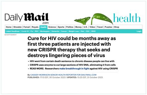Crispr Gene Therapy Appears Safe But Claims Of An Imminent Hiv Cure Are Premature Big Bend Cares