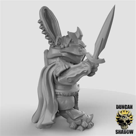 3d Printable Rabbit Folk Paladin Pre Supported By Duncan Shadow