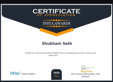 Shubham Seth On Linkedin Infosys