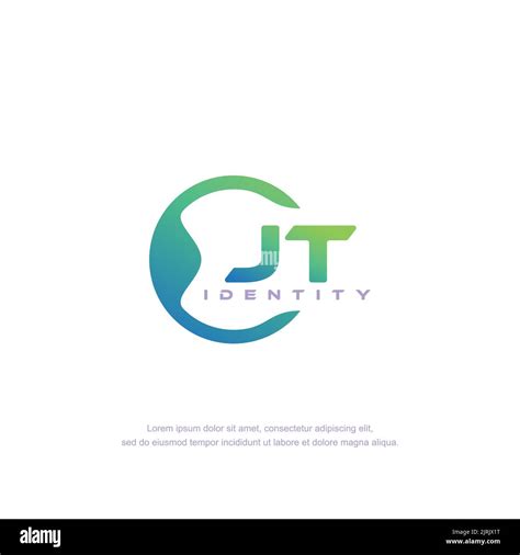 Jt Initial Letter Circular Line Logo Template Vector With Gradient