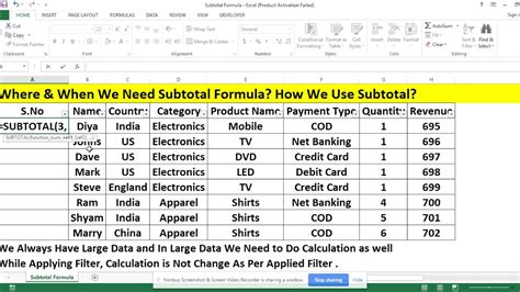 When We Need Subtotal Formula And How We Use It Systemwebtech Online