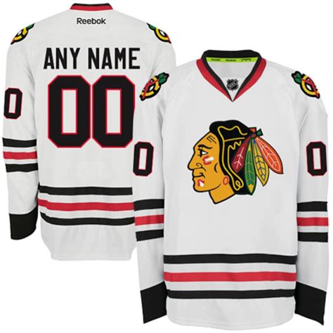Reebok Chicago Blackhawks White Edge Authentic Custom Road Jersey