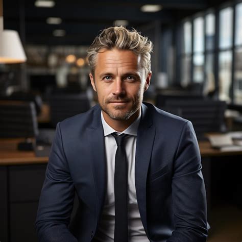 Foto Eines 40 Jährigen Deutschen Geschäftsmannes Der Mit Dunkelblonden
