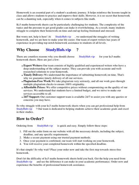 Free Maths Homework Sheets Ks3 Pdf Worksheet Mathematics