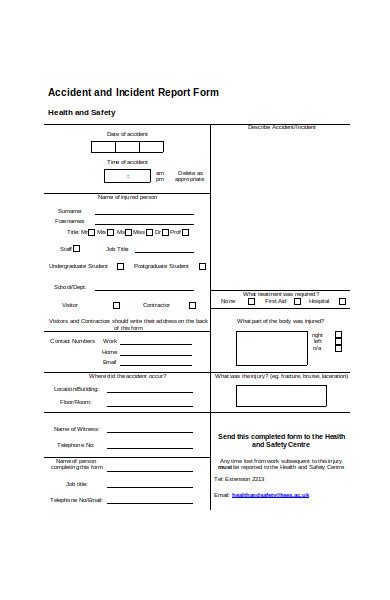 FREE 32 Accident Forms In PDF MS Word XLS