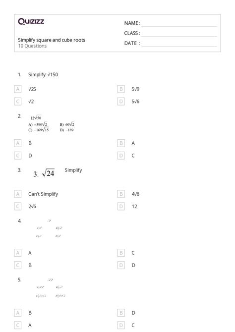 50 Cube Roots Worksheets On Quizizz Free And Printable