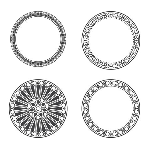 Premium Vector Circle Gothic Boarder Pattern Frame Vector