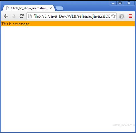 Click To Show Animation In Jquery