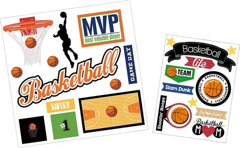 Basketball Scrapbook Stickers Game Day Themed