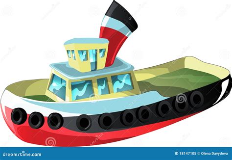 Cartoon Tug Boat 18147105