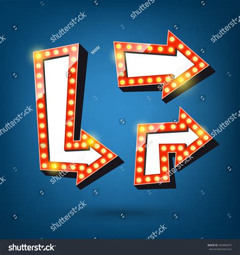 Retro Arrow Light Frames Arrow Labels Stock Vector Royalty Free