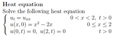 Solved Heat Equation Solve The Following Heat Equation Chegg Com