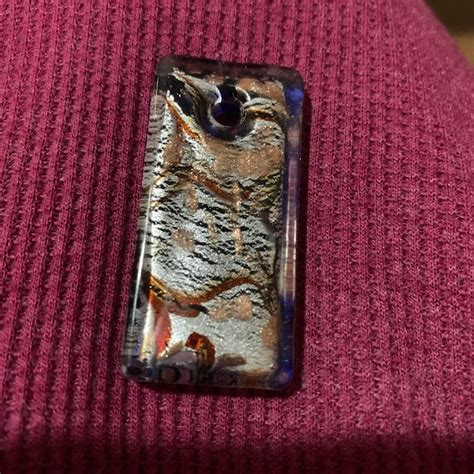 Hand Blown Stunning Glass Pendants New Dicromatic Floral Square