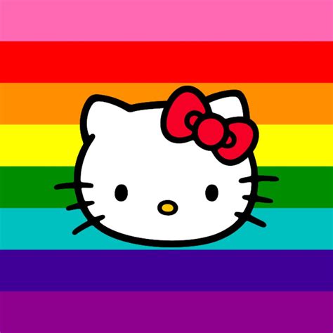 Hello Kitty Queer Pride Flag Icon Hello Kitty Queer Pride Flag Kitty