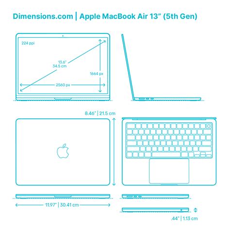 Apple Macbook Air 4th Gen Dimensions And Drawings