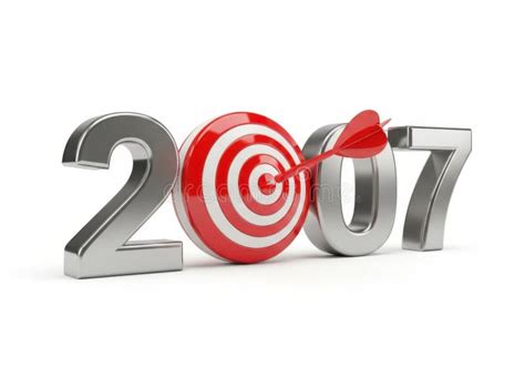 Year 2007 With A Target And Arrow Symbolizing Achievement Stock