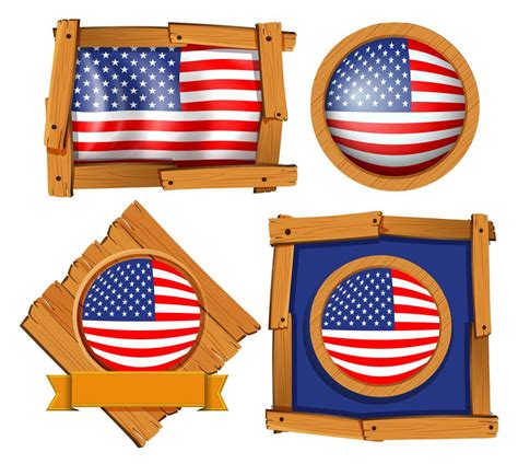 American Flag On Different Frames 352985 Vector Art At Vecteezy