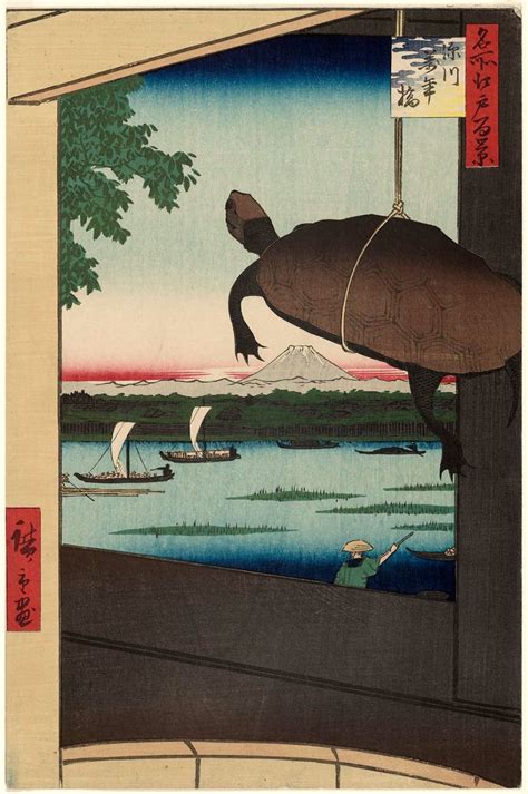 Utagawa Hiroshige Mannen Bridge Fukagawa Fukagawa Mannenbashi From