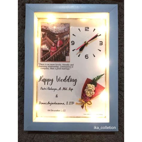 Jual SEHARI JADI Frame 3D Premium Paling Jumbo LAMPU LED JAM Nyala