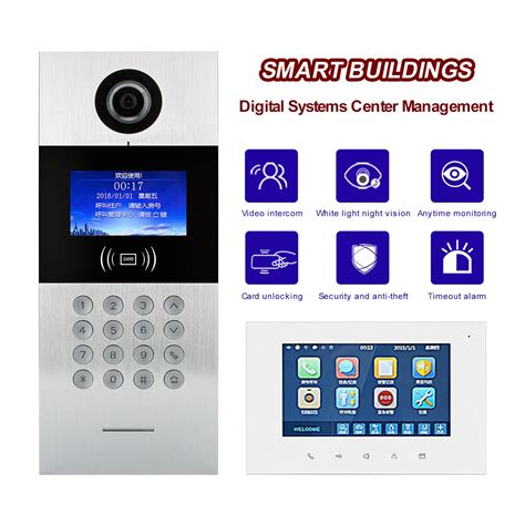 TCP IP Wire Video Intercom System Door Phones For Multi Apartment Building Intercom Video Poe
